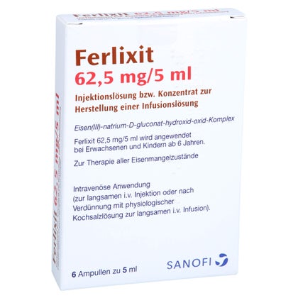 FERLIXIT 62,5 mg Konzentrat z.Herst.e.Infusionsl. 6 St mit E-Rezept ...