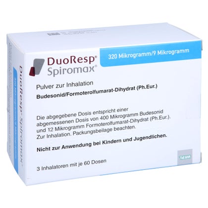DUORESP Spiromax 320µg/9 µg/Dosis 3x60ED Inh.-Plv. 180 Sp mit E-Rezept ...