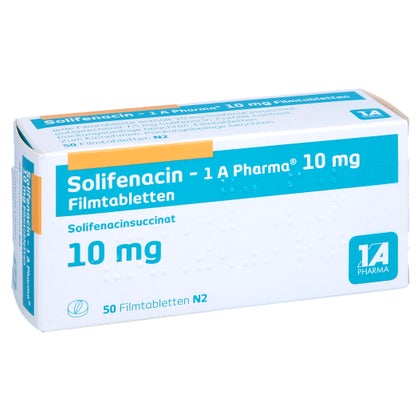 SOLIFENACIN-1A Pharma 10 mg Filmtabletten 50 St mit E-Rezept kaufen ...
