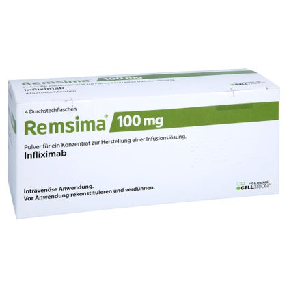 REMSIMA 100 mg Plv.f.e.Konz.z.Her.e.Inf.-Lsg.Dsfl. 4 St mit E-Rezept ...
