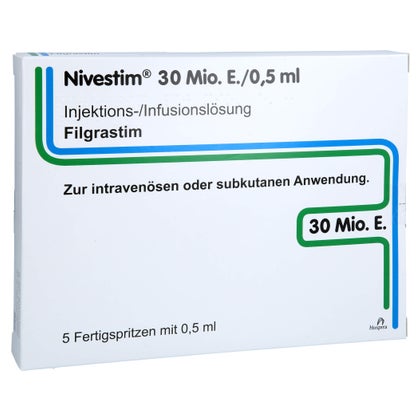 NIVESTIM 30 Mio.E/0,5ml Inj./Inf.Lsg.i.e.Fertigsp. 5 St mit E-Rezept ...