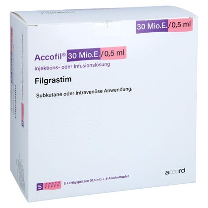 ACCOFIL 30 Mio.E./0,5 ml Inj.-/Inf.-Lsg.i.e.F.-Sp. 5 St mit E-Rezept ...