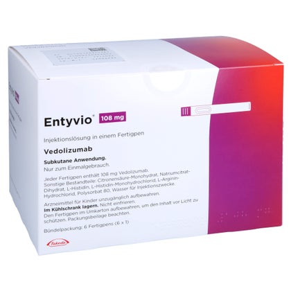 ENTYVIO 108 mg Injektionslösung im Fertigpen 6 St mit E-Rezept kaufen ...