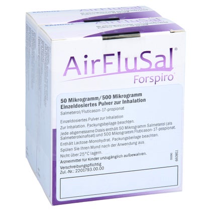 AIRFLUSAL Forspiro 50/500 µg/Dosis 60 Hub Inh.-P. 120 Sp mit E-Rezept ...