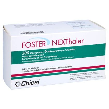 FOSTER NEXThaler 200/6 µg 120 ED Inhalationspulver 2 St mit E-Rezept ...