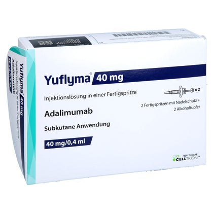 YUFLYMA 40 mg/0,4 ml Inj.-Lösung i.e.Fertigspritze 2 St mit E-Rezept ...
