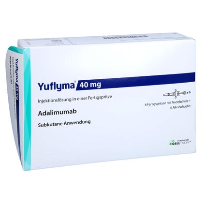 YUFLYMA 40 mg/0,4 ml Inj.-Lösung i.e.Fertigspritze 6 St mit E-Rezept ...
