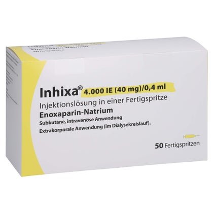 INHIXA 4.000 I.E. 40 mg/0,4 ml Inj.-Lsg.i.e.F.-Sp. 50 St mit E-Rezept ...