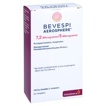 BEVESPI Aerosphere 7,2 µg/5 µg Dru.Gasinh.120Hub 1 St mit E-Rezept ...