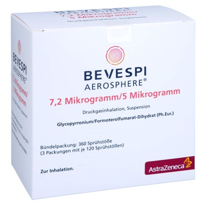 BEVESPI Aerosphere 7,2 µg/5 µg Dru.Gasinh.3x120Hub 360 Sp mit E-Rezept ...