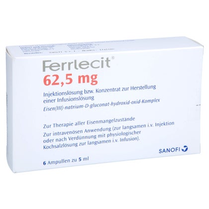 Ferrlecit 62,5 mg Inj.Lsg.bzw.Konz.Her.I 6X5 ml mit E-Rezept kaufen ...