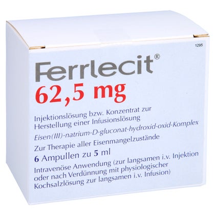 Ferrlecit 62,5 mg Inj.Lsg.bzw.Konz.Her.I 6X5 ml mit E-Rezept kaufen ...