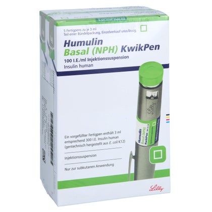 HUMULIN Basal NPH KwikPen 100 I.E./ml Inj.-Susp. 10 St mit E-Rezept kaufen | DocMorris