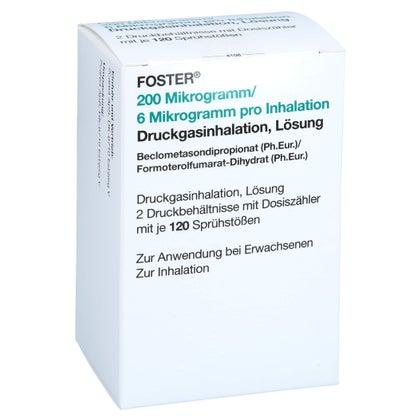 Foster 200/6 µg 120 Hub Dosieraerosol 2 St mit E-Rezept kaufen | DocMorris