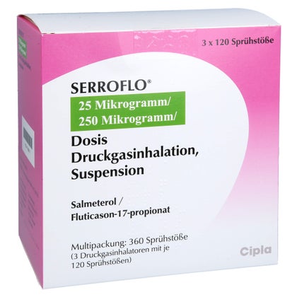 SERROFLO 25 µg/250 µg 3x120 Hub Dosieraerosol 3 St mit E-Rezept kaufen ...