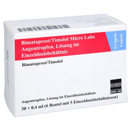 BIMATOPROST/Timolol Micro Labs 0,3+5 mg/ml ATR EDB 30X0,4 ml mit E-Rezept kaufen | DocMorris