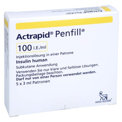 Actrapid Penfil 100 I.E./ml 5X3 ml mit E-Rezept kaufen | DocMorris