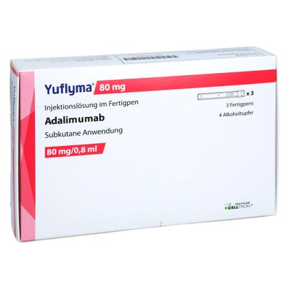 YUFLYMA 80 mg/0,8 ml Inj.-Lösung im Fertigpen 3 St mit E-Rezept kaufen ...