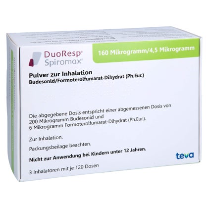 DUORESP Spiromax 160µg/4,5µg/Dosis 3x120ED Inh.-P. 3 St mit E-Rezept ...