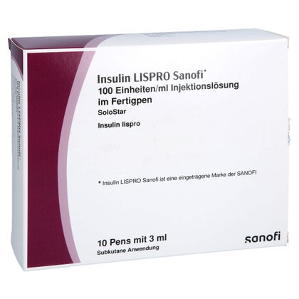 Insulin Lispro Sanofi 100 E/ml Inj.-Lsg. 10X3 ml mit E-Rezept kaufen ...