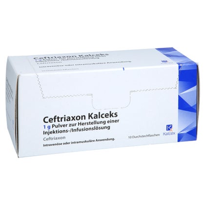 Ceftriaxon Kalceks 1 G Plv.z.her.e.inj.o.inf.-lsg. 10 St mit E-Rezept ...