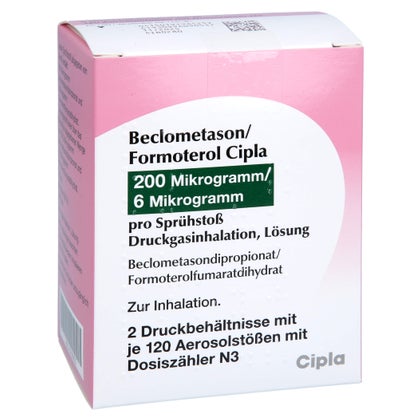 Beclometason/formoterol Cipla 200/6 µg 120 Hub Dos 2 St mit E-Rezept ...