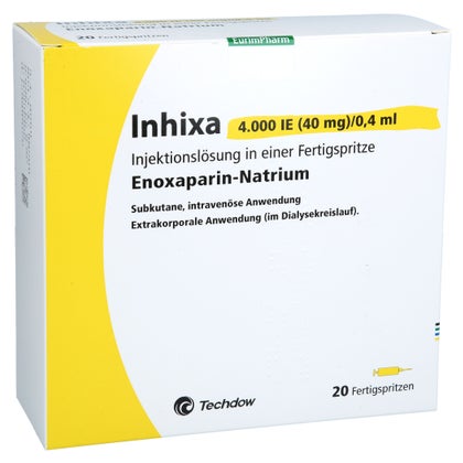 Inhixa 4.000 I.e. 40 Mg/0,4 Ml Inj.-lsg.i.e.f.-sp. 20 St mit E-Rezept ...