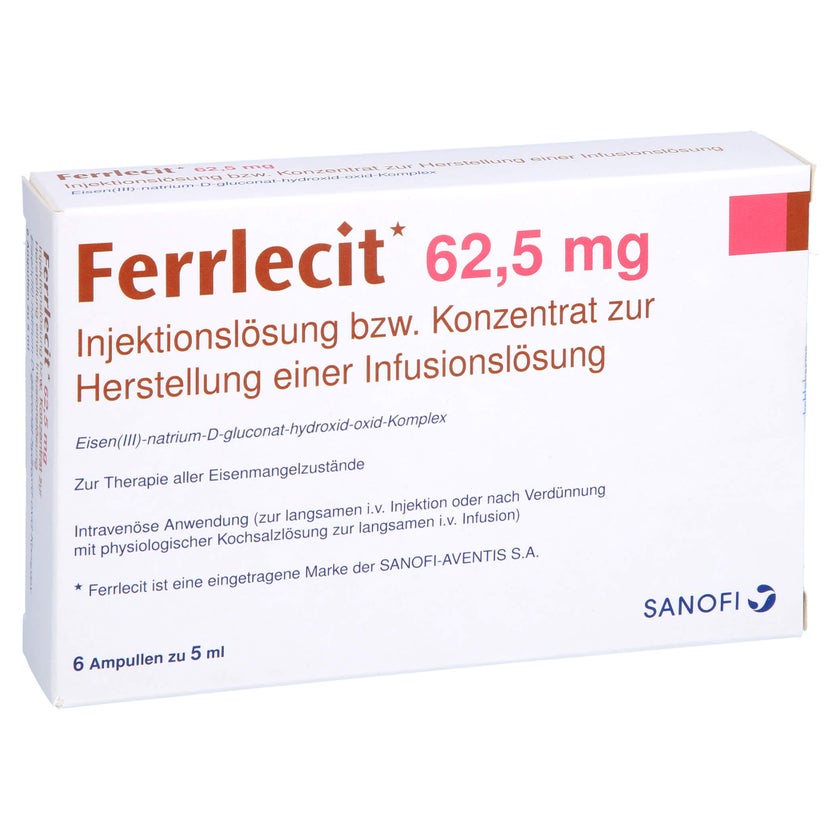 Ferrlecit 62,5 mg Inj.Lsg.bzw.Konz.Her.I 6X5 ml mit E-Rezept kaufen ...