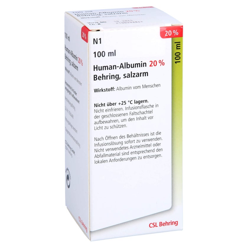 HUMAN ALBUMIN 20% Behring Infusionslösung 100 ml mit E-Rezept kaufen ...