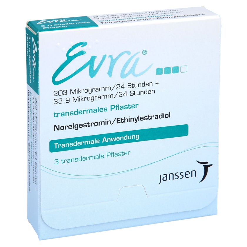EVRA 203 µg/24 Std.+33,9 µg/24 Std.transd.Pflaster 3 St mit E-Rezept ...