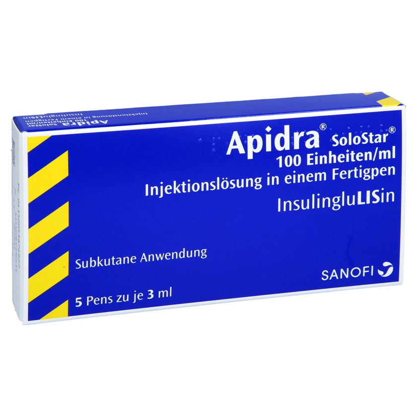 APIDRA 100 E/ml SoloStar Inj.-Lsg.i.e.Fertigpen 5X3 ml mit E-Rezept ...