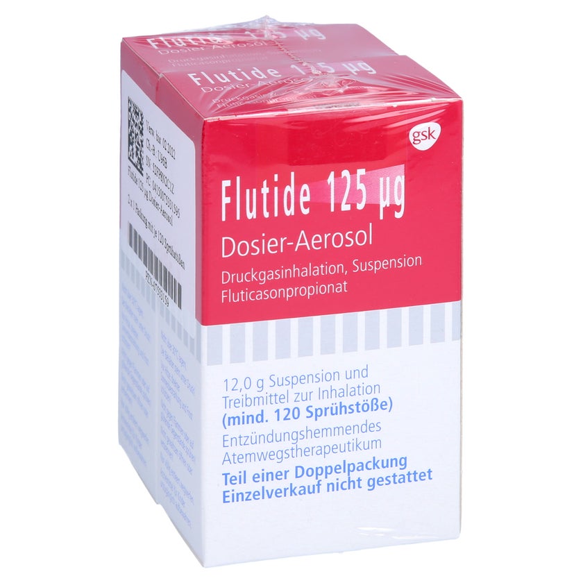 Flutide 125 µg Dos.-Aeros.120 Hub 2 St mit E-Rezept kaufen | DocMorris