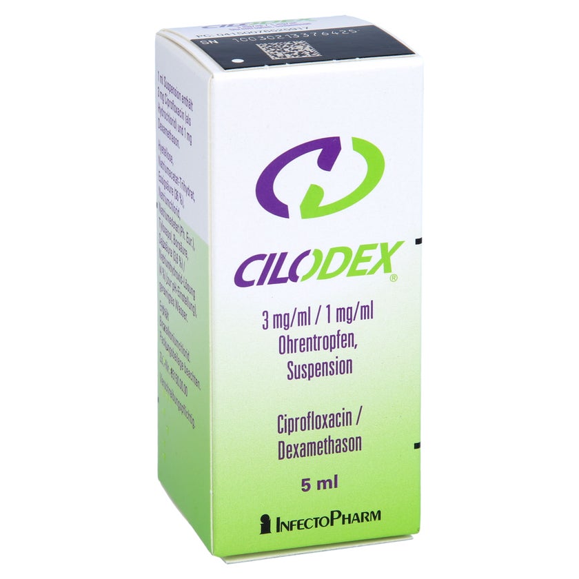 CILODEX 3 mg/ml 1 mg/ml Ohrentropfen Suspension 5 ml mit E-Rezept ...