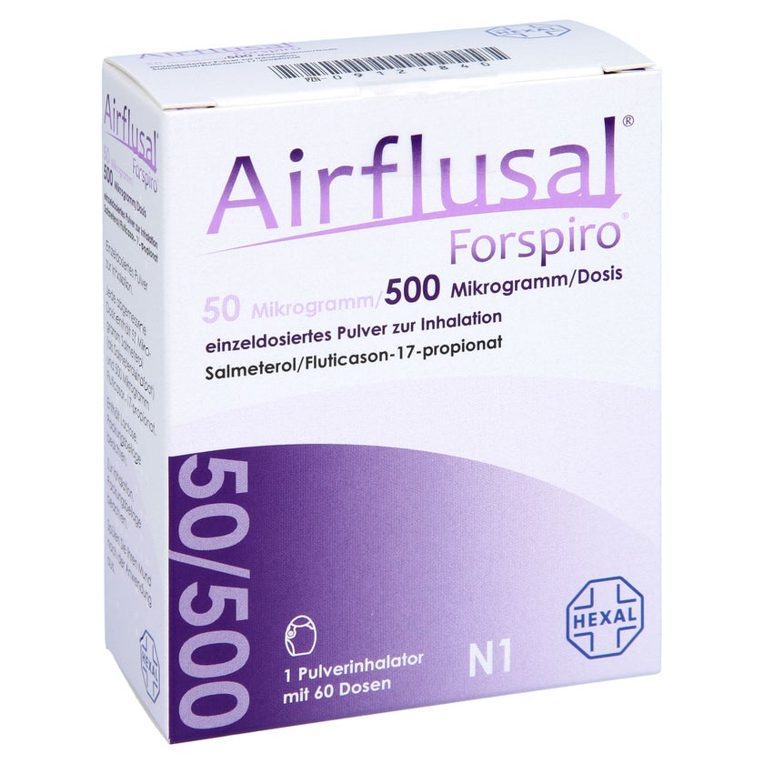 AIRFLUSAL Forspiro 50/500 µg/Dosis 60 Hub Inh.-P. 60 Sp mit E-Rezept ...