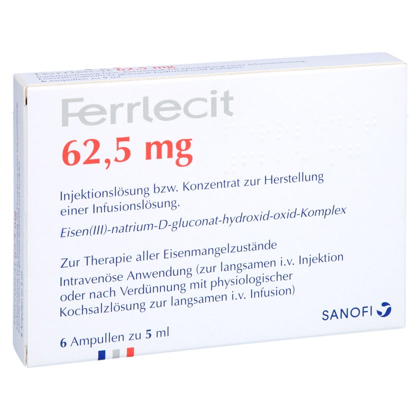 Ferrlecit 62,5 mg Inj.Lsg.bzw.Konz.Her.I 6X5 ml mit E-Rezept kaufen ...