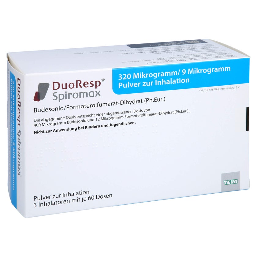 DUORESP Spiromax 320µg/9 µg/Dosis 3x60ED Inh.-Plv. 180 Sp mit E-Rezept ...