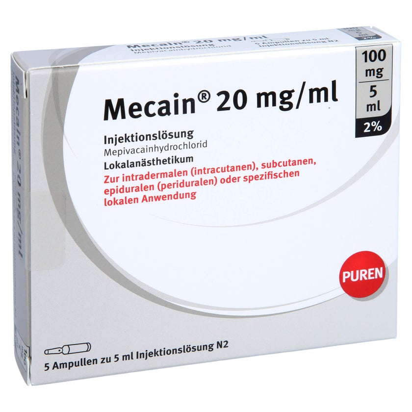 MECAIN 2% 20 mg/ml Inj.L.100mg/5ml Glasamp. 5X5 ml mit E-Rezept kaufen ...