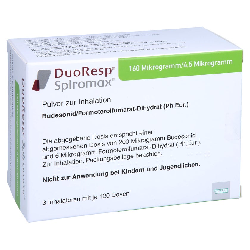 DUORESP Spiromax 160µg/4,5µg/Dosis 3x120ED Inh.-P. 3 St mit E-Rezept ...