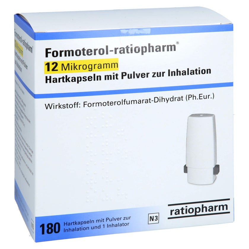 FORMOTEROL-ratiopharm 12 µg Hartkap.m.Pul.z.Inhal. 180 St mit E-Rezept ...