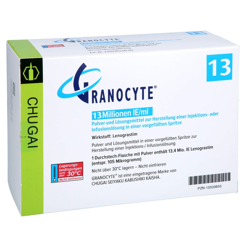 GRANOCYTE 13 Mio.I.E./ml P.u.LM H.Inj./Inf.-L.Spr. 5 St mit E-Rezept ...