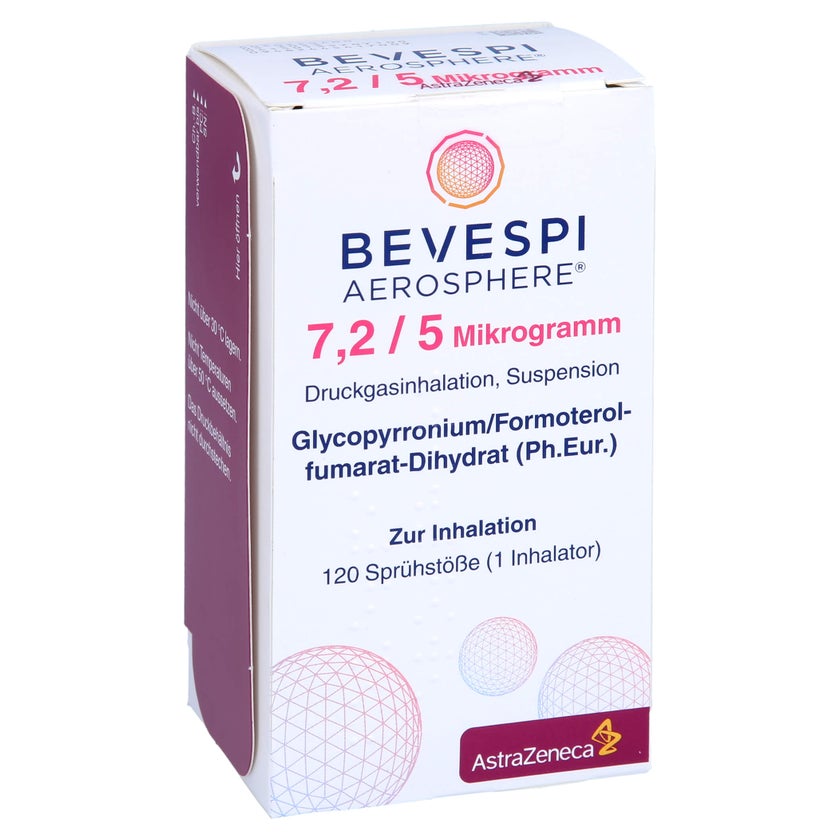 BEVESPI Aerosphere 7,2 µg/5 µg Dru.Gasinh.120Hub 120 Sp mit E-Rezept ...