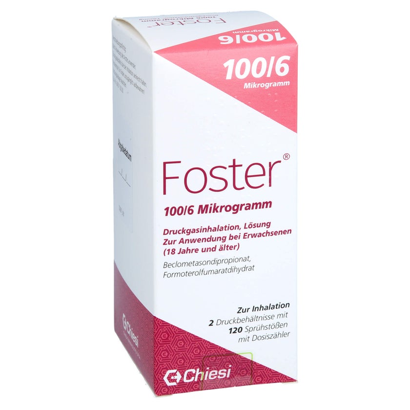 Foster 100/6 µg 120 Hub Dosieraerosol 2 St mit E-Rezept kaufen | DocMorris